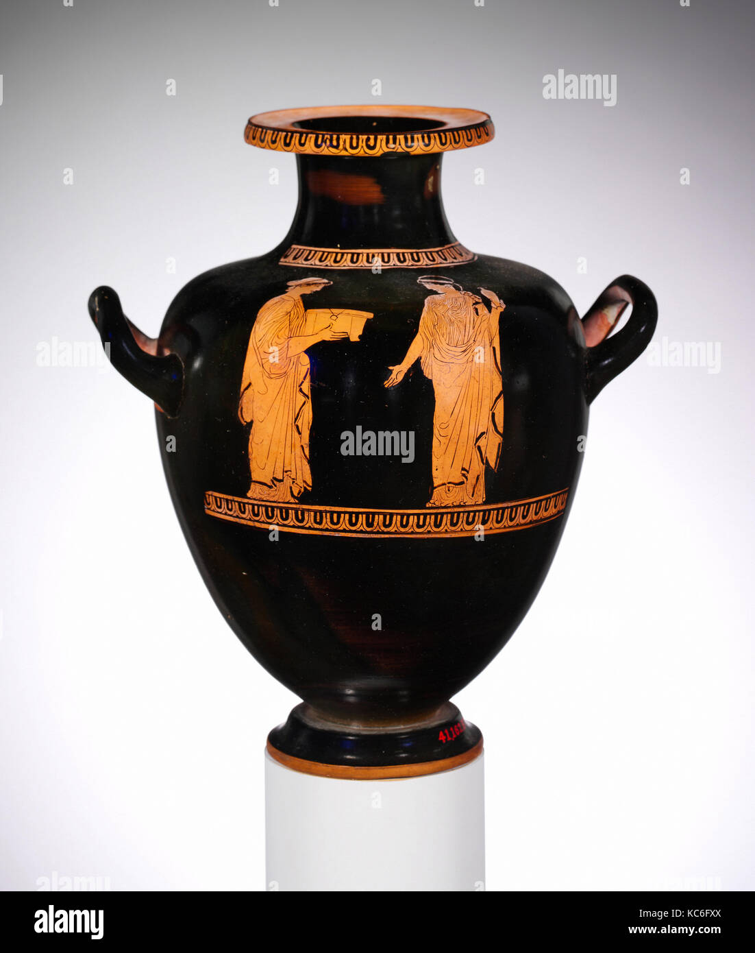 Terracotta hydria: kalpis (water jar), late 5th century B.C Stock Photo ...