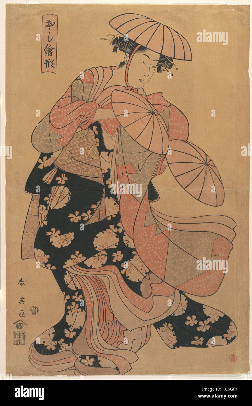 The Dancing Girl, Edo period (1615–1868), Japan, Polychrome woodblock ...