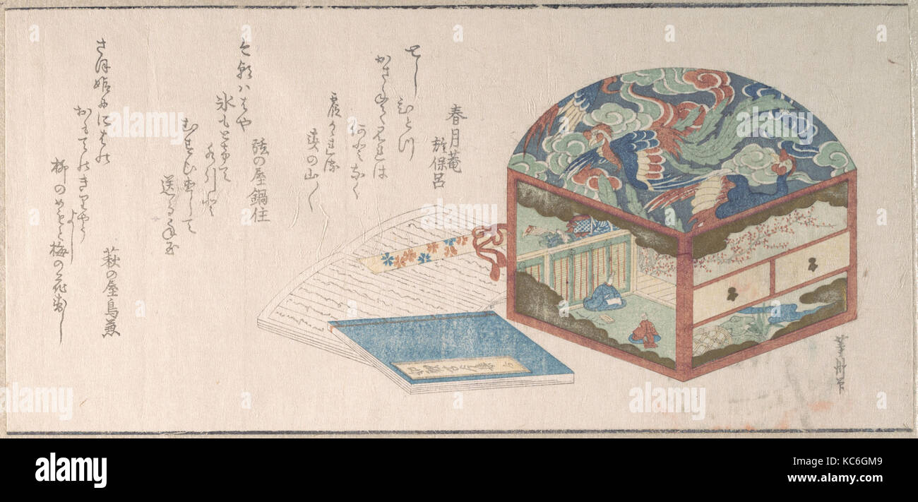 Box and Books, Edo period (1615–1868), Japan, Polychrome woodblock ...