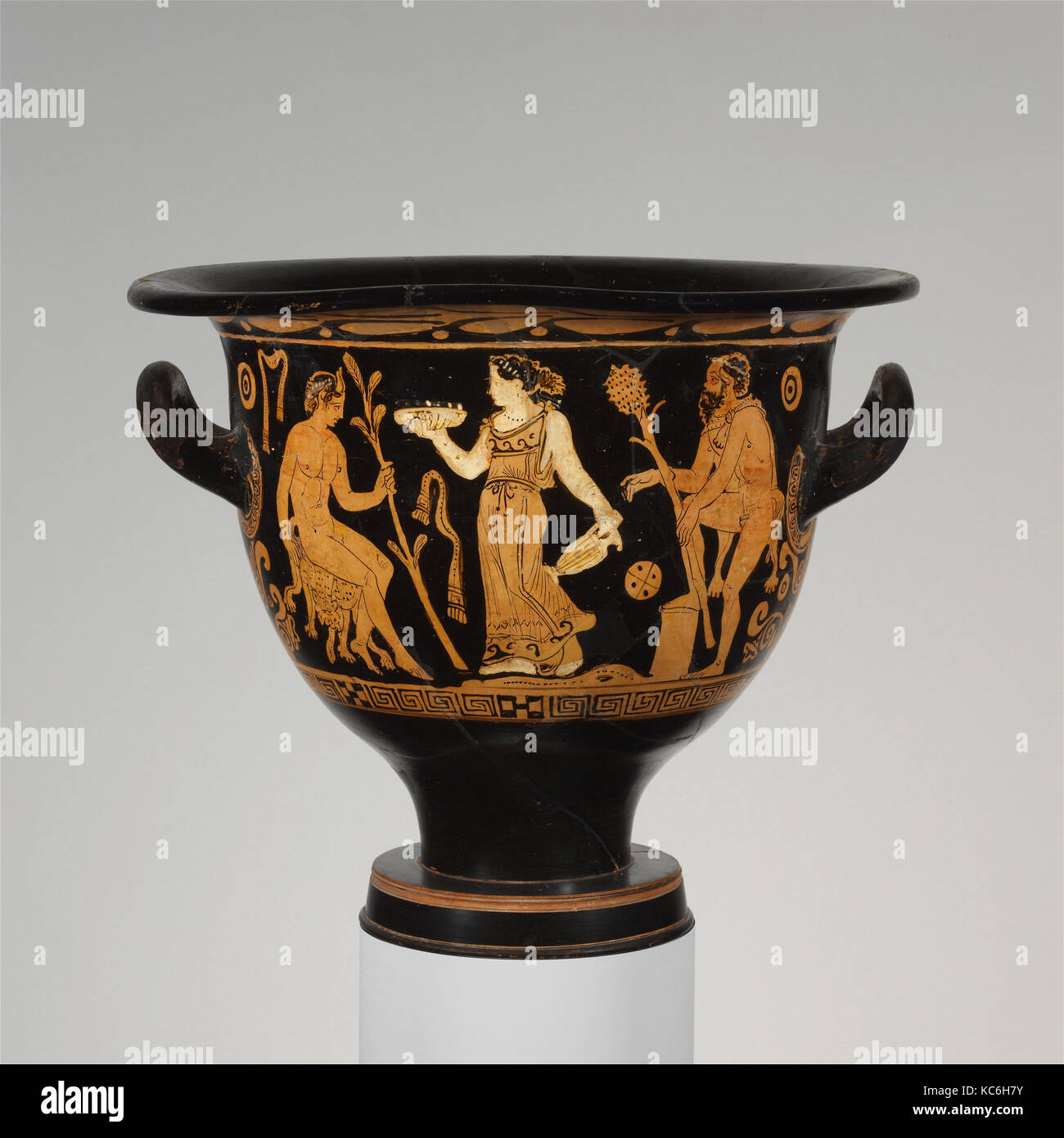 Terracotta bell-krater (mixing bowl), early 4th century B.C Stock Photo ...