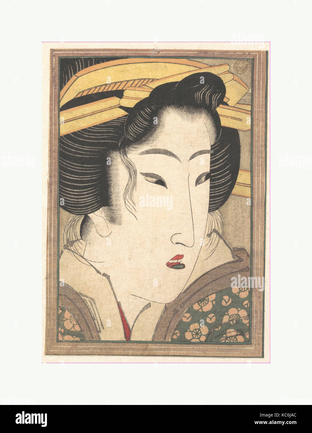 Head of a Beauty, Edo period (1615–1868), ca. 1825, Japan, Polychrome ...