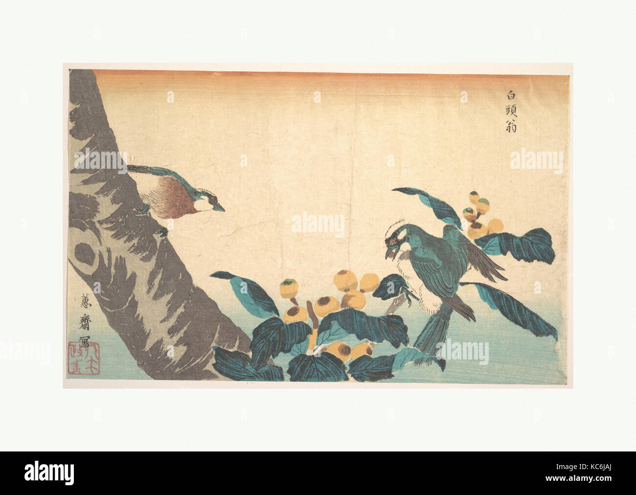 Birds and Flowers, Edo period (1615–1868), Japan, Polychrome woodblock ...