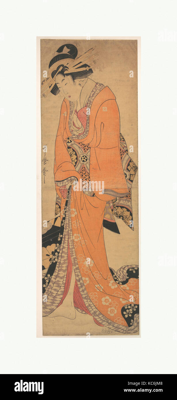Geisha, probably a Singing Girl, Edo period (1615–1868), Japan ...