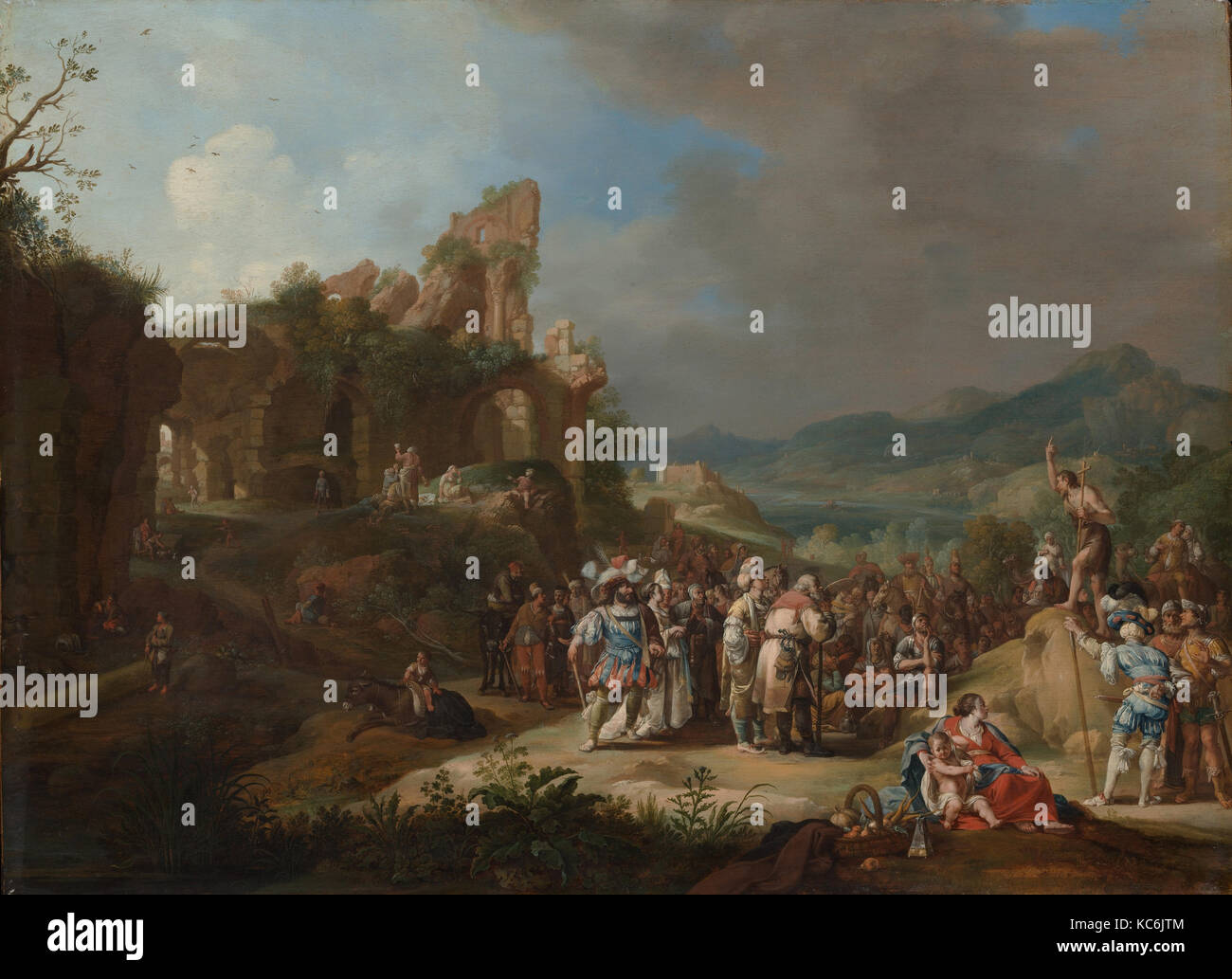 The Preaching of John the Baptist, Bartholomeus Breenbergh, 1634 Stock ...