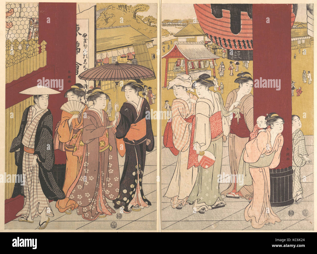 Print, Edo period (1615–1868), ca. 1789, Japan, Diptych of polychrome ...