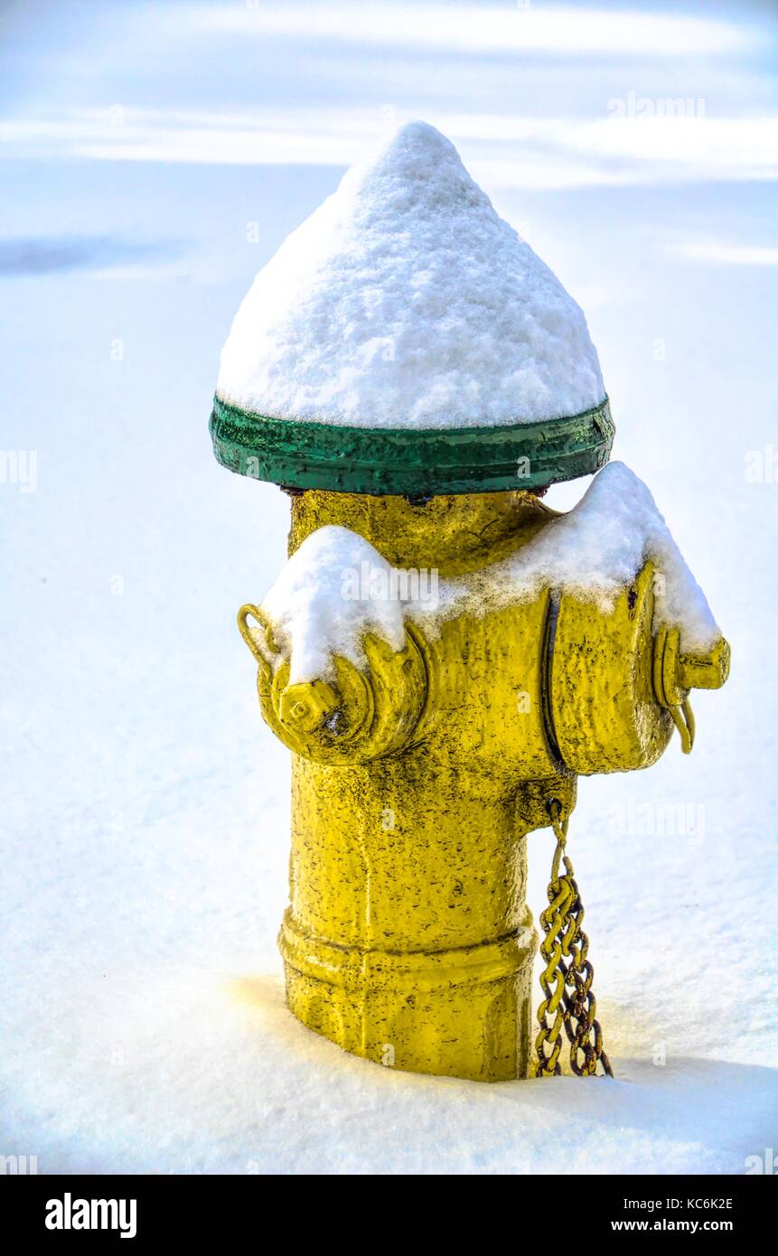 Fire Hydrant in the snow Stock Photo - Alamy