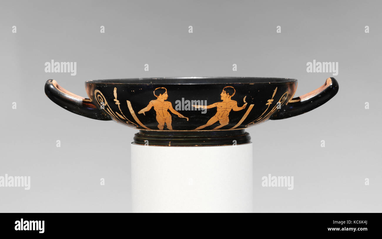 Terracotta stemless kylix (drinking cup), last quarter of 5th century B ...
