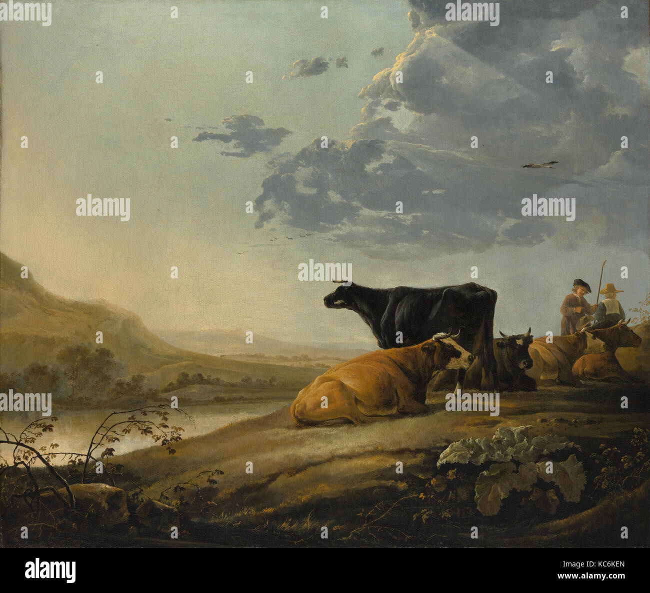 Young Herdsmen with Cows, Aelbert Cuyp, ca. 1655–60 Stock Photo - Alamy
