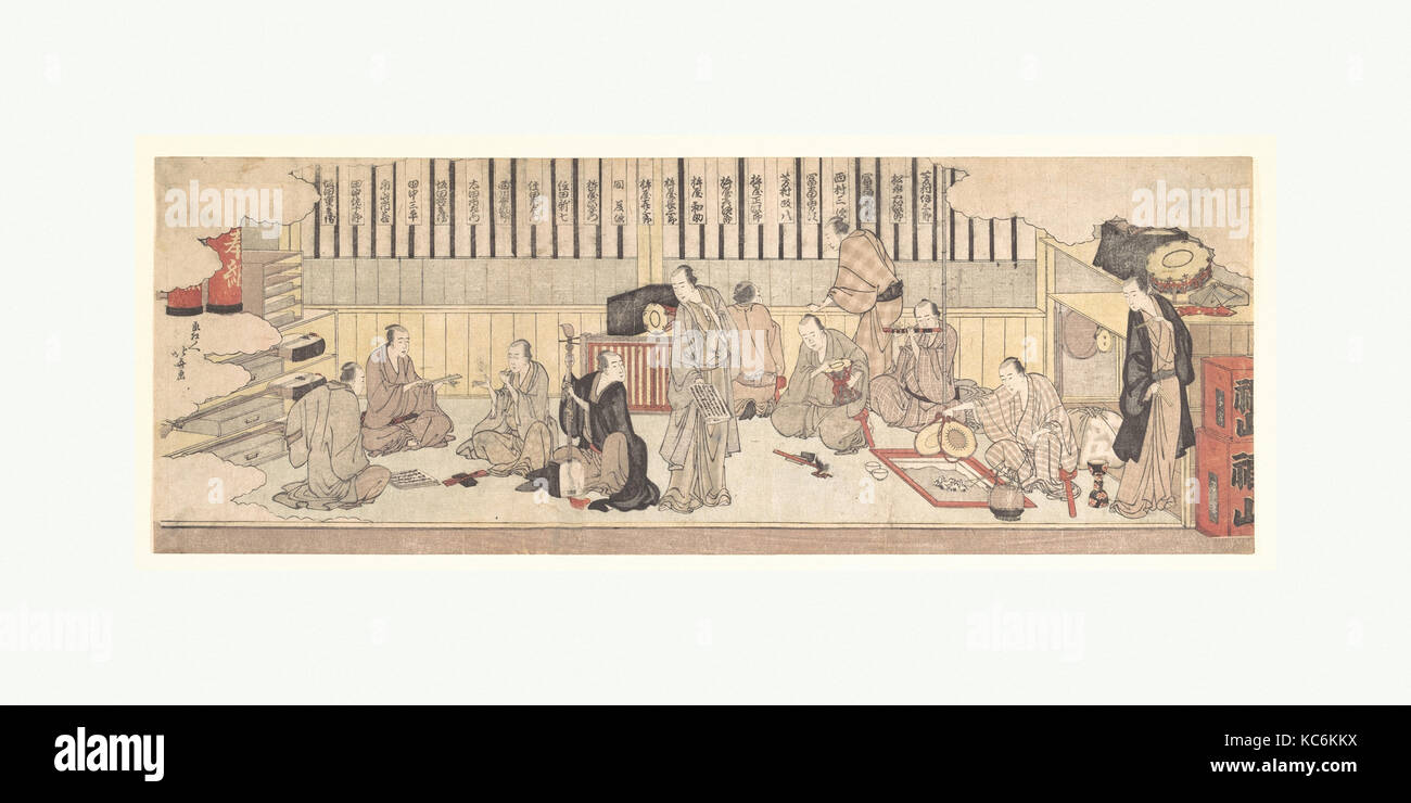 Dressing Room for Musicians at a Theater (Shitakubeya), Katsushika ...