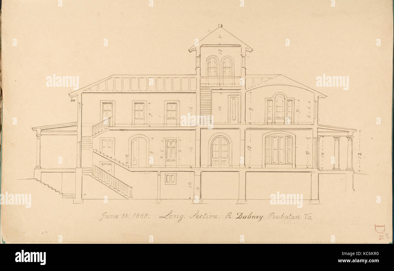 House of R. Dabney, Powhatan, Virginia (long section), Alexander ...