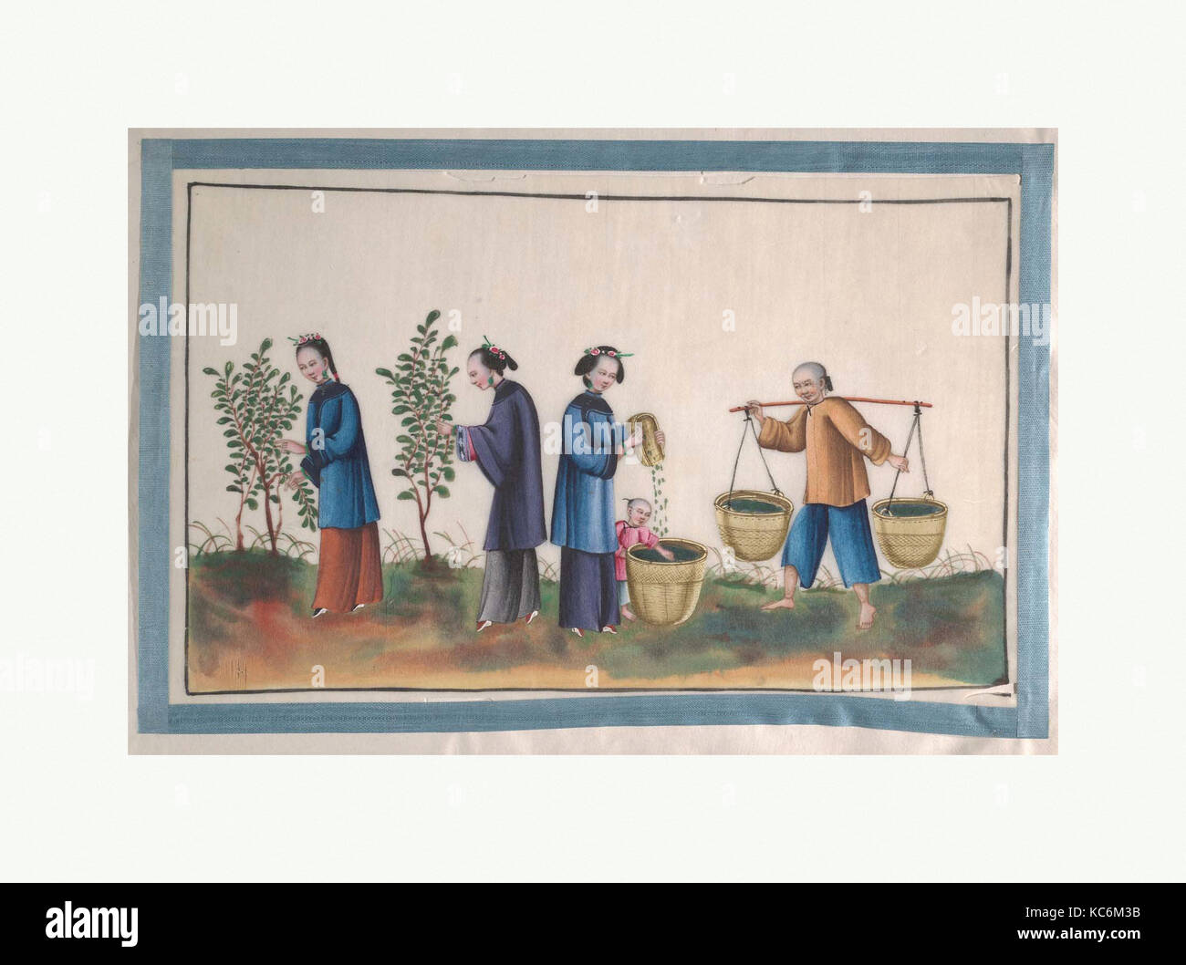 Paintings of people making silk hi-res stock photography and images - Alamy