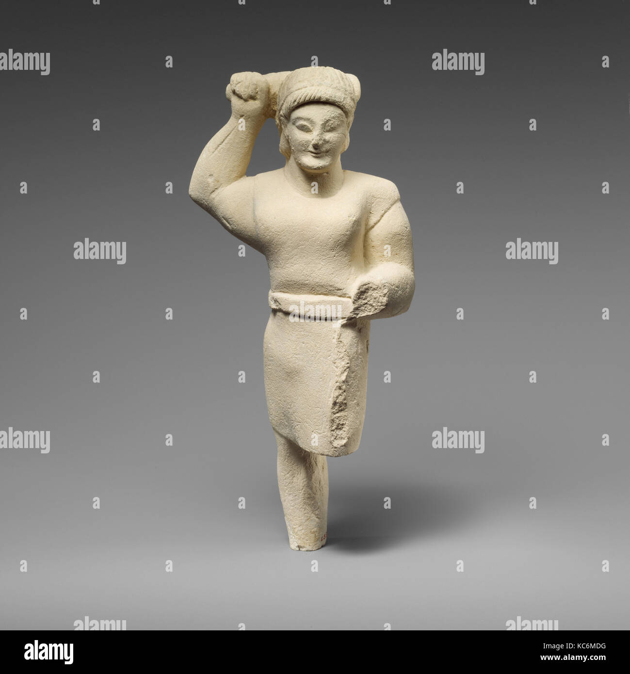 Limestone statuette of Herakles brandishing a club, first half of the ...