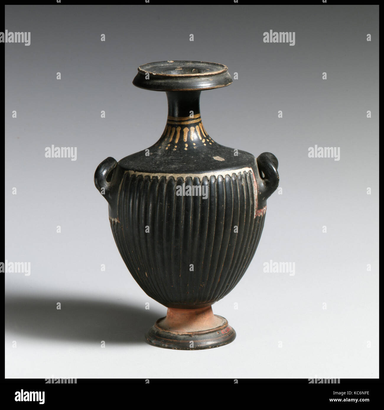 Terracotta miniature hydria: kalpis (water jar), ca. 350–300 B.C Stock ...
