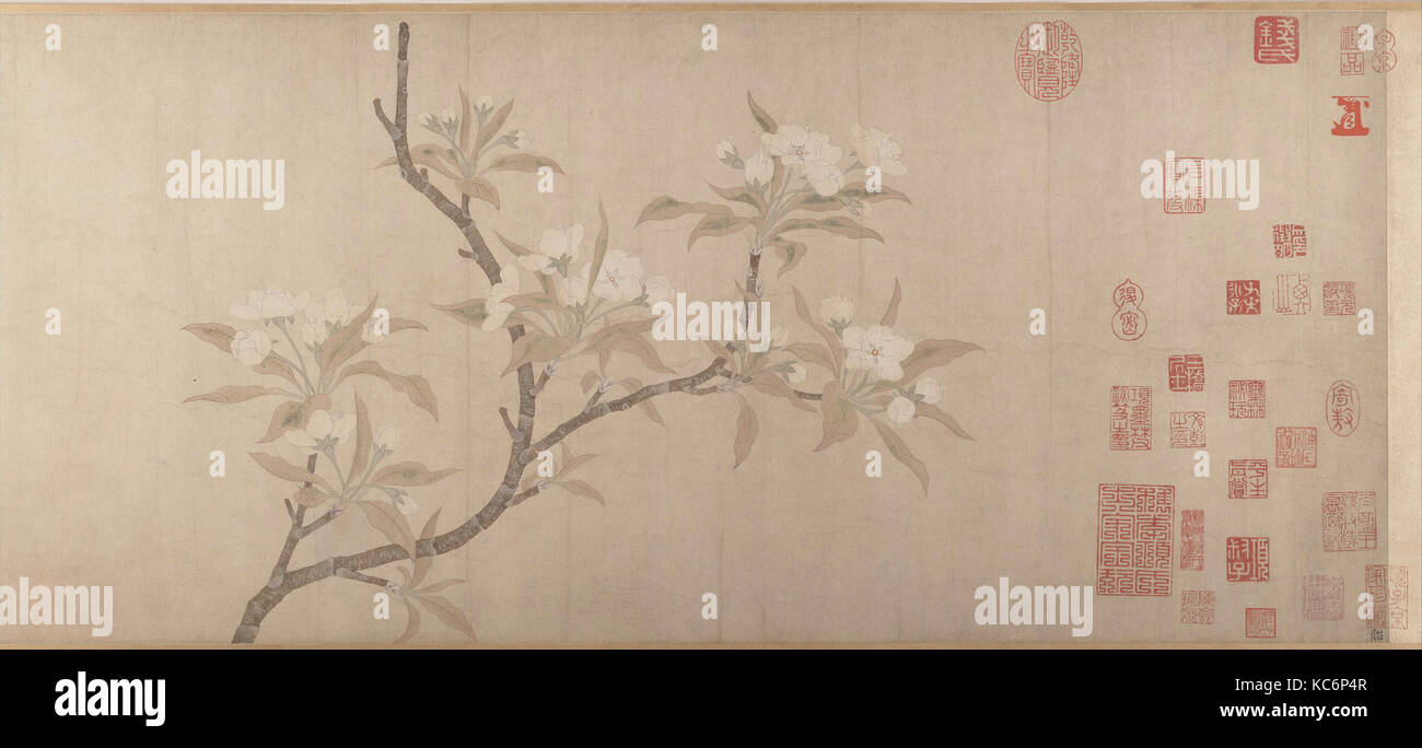 元 錢選 梨花圖 卷, Pear Blossoms, Yuan dynasty (1271–1368), ca. 1280, China ...