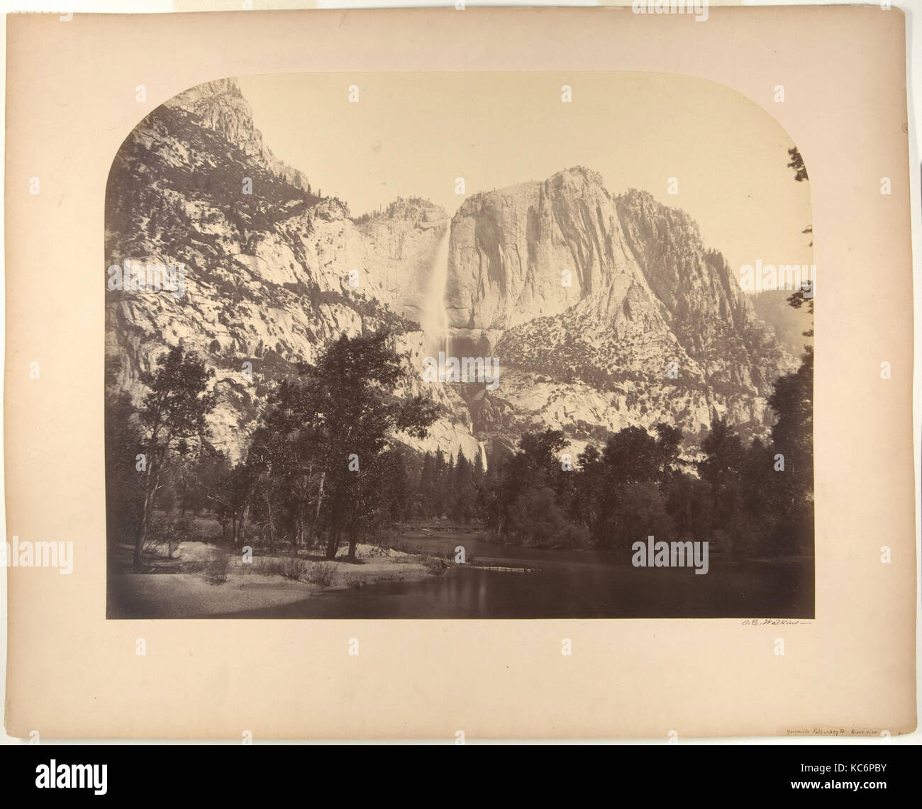 Yosemite Falls, River View, 2637 Feet, Carleton E. Watkins, 1861 Stock ...