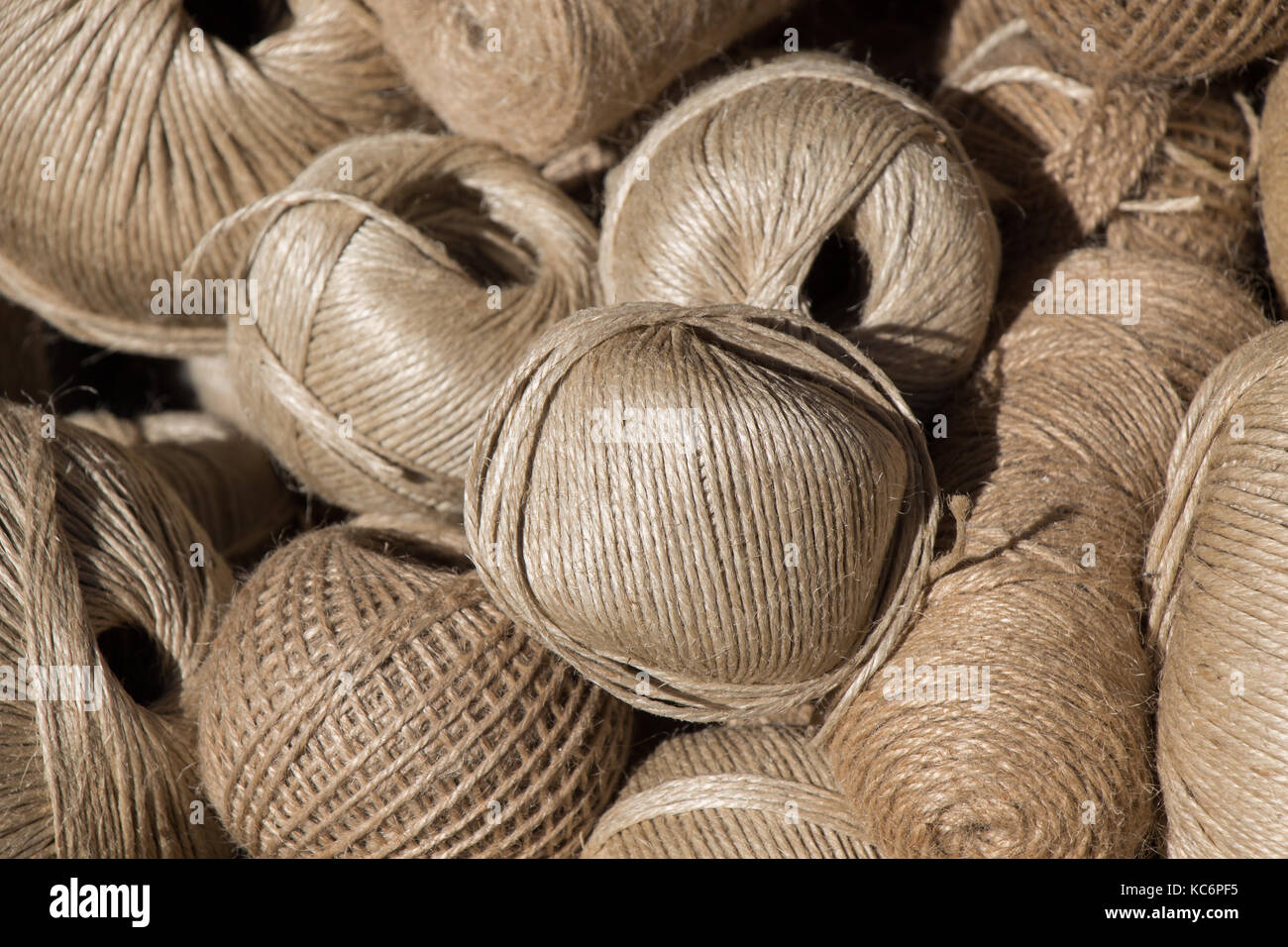 Set or rolls of linen thread Stock Photo - Alamy
