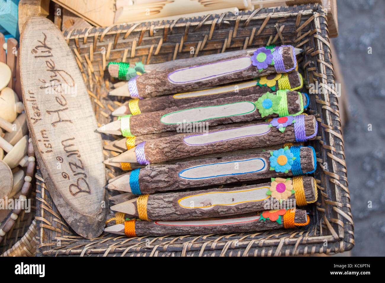 Color pencil made from real stick wood Stock Photo - Alamy