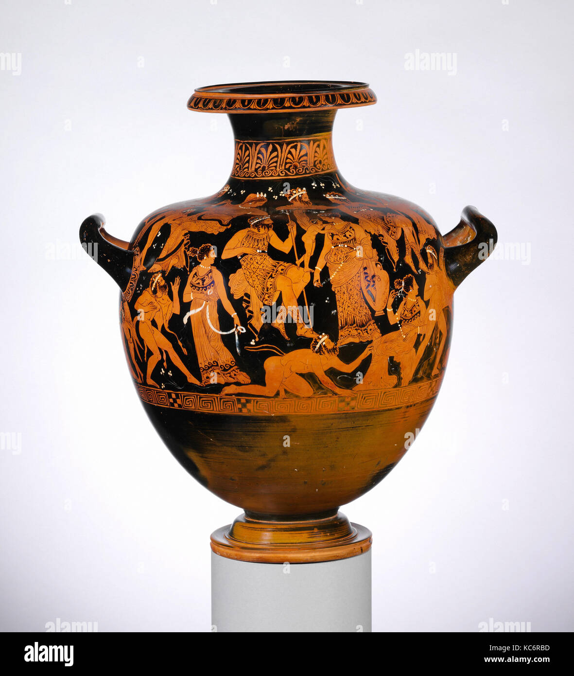 Terracotta hydria: kalpis (water jar), early 4th century B.C Stock ...