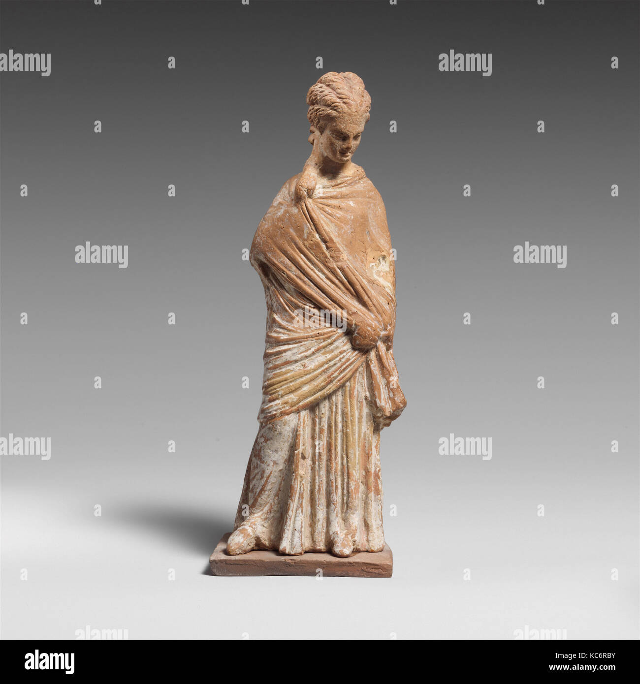 Terracotta statuette of a draped woman, 3rd century B.C Stock Photo - Alamy