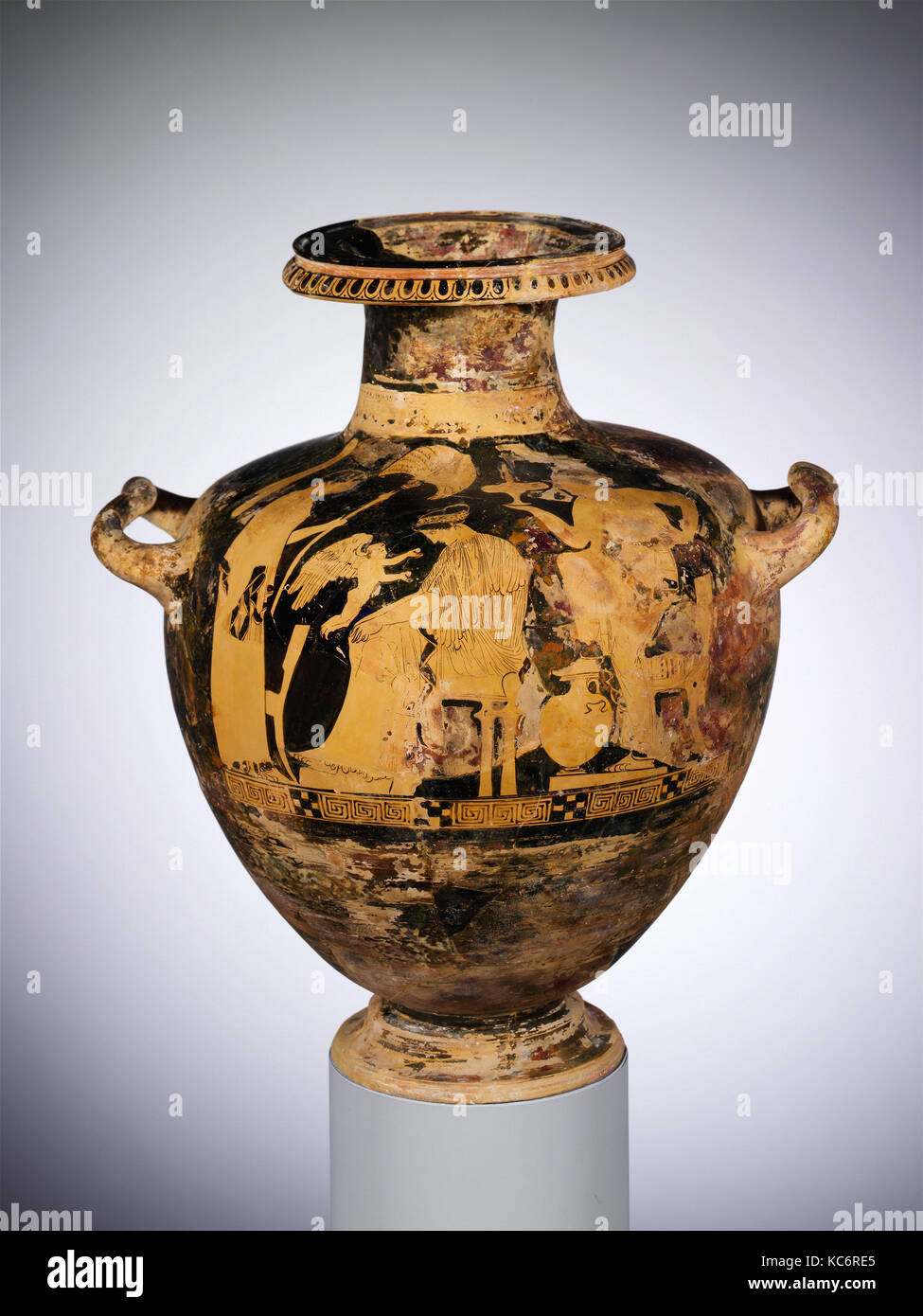Terracotta hydria: kalpis (water jar), ca. 430–420 B.C Stock Photo - Alamy