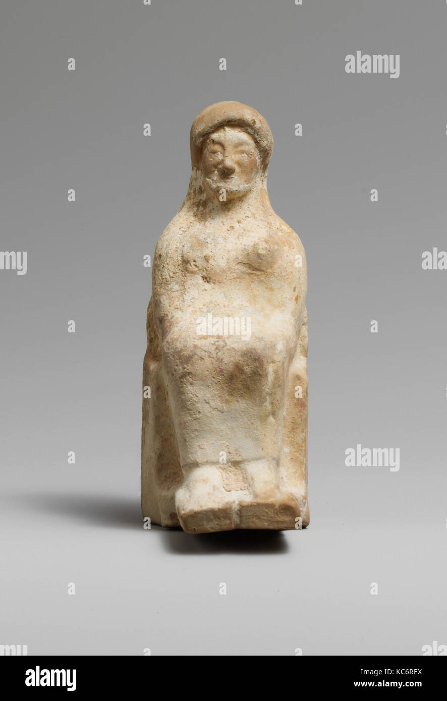 Terracotta statuette of a seated woman, 5th century B.C Stock Photo - Alamy