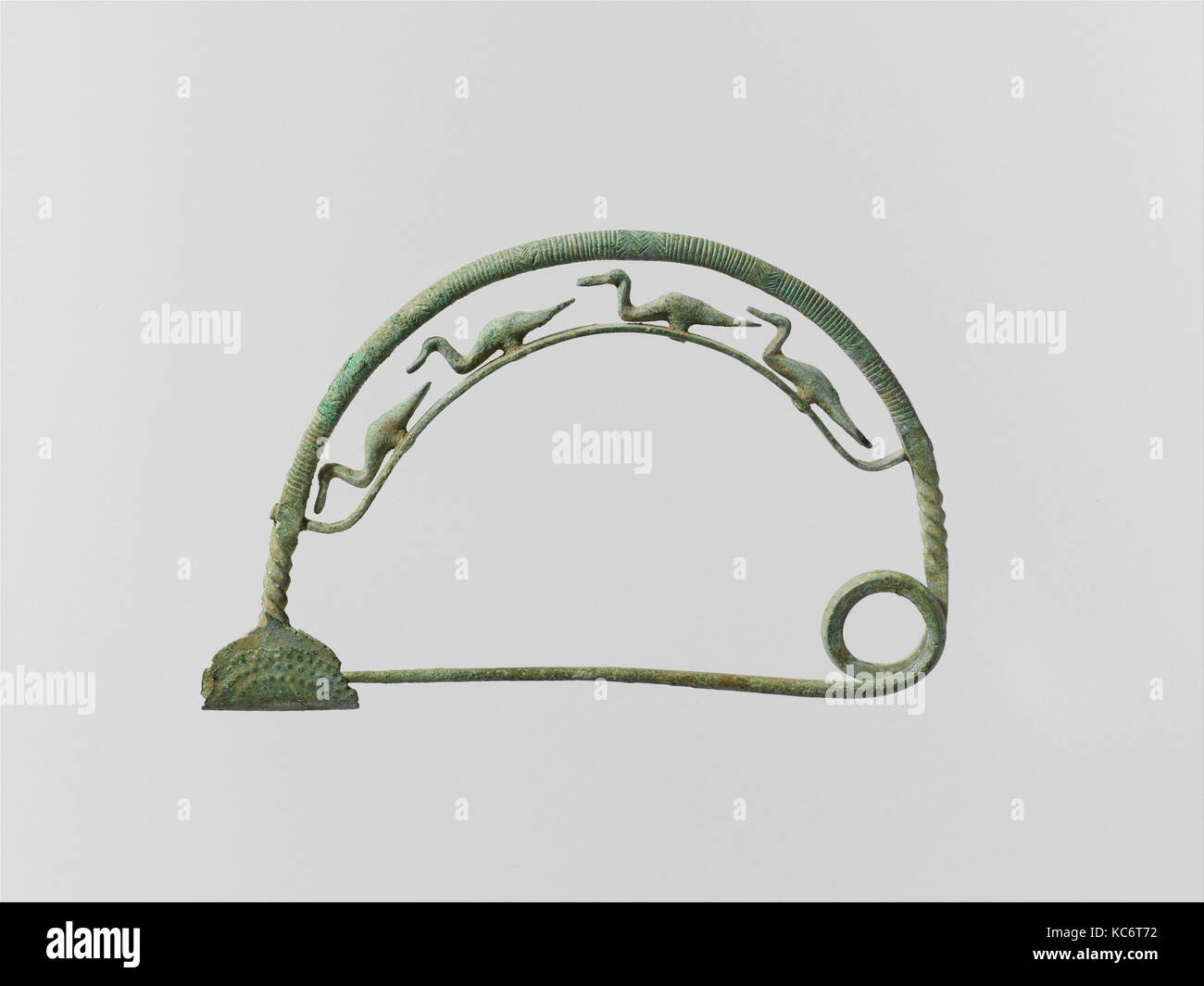 Bronze bow fibula (safety pin) with four ducks, ca. 900 B.C Stock Photo ...