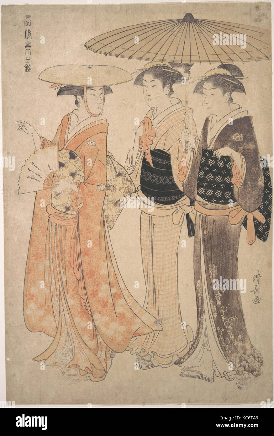 The Promenade, Edo period (1615–1868), Japan, Polychrome woodblock ...