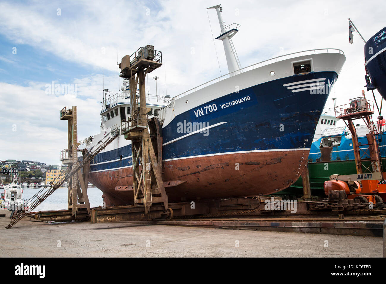 Ship Repair Yard, The Harbour, Denmark, Faroe Islands, Torshavn Stock ...