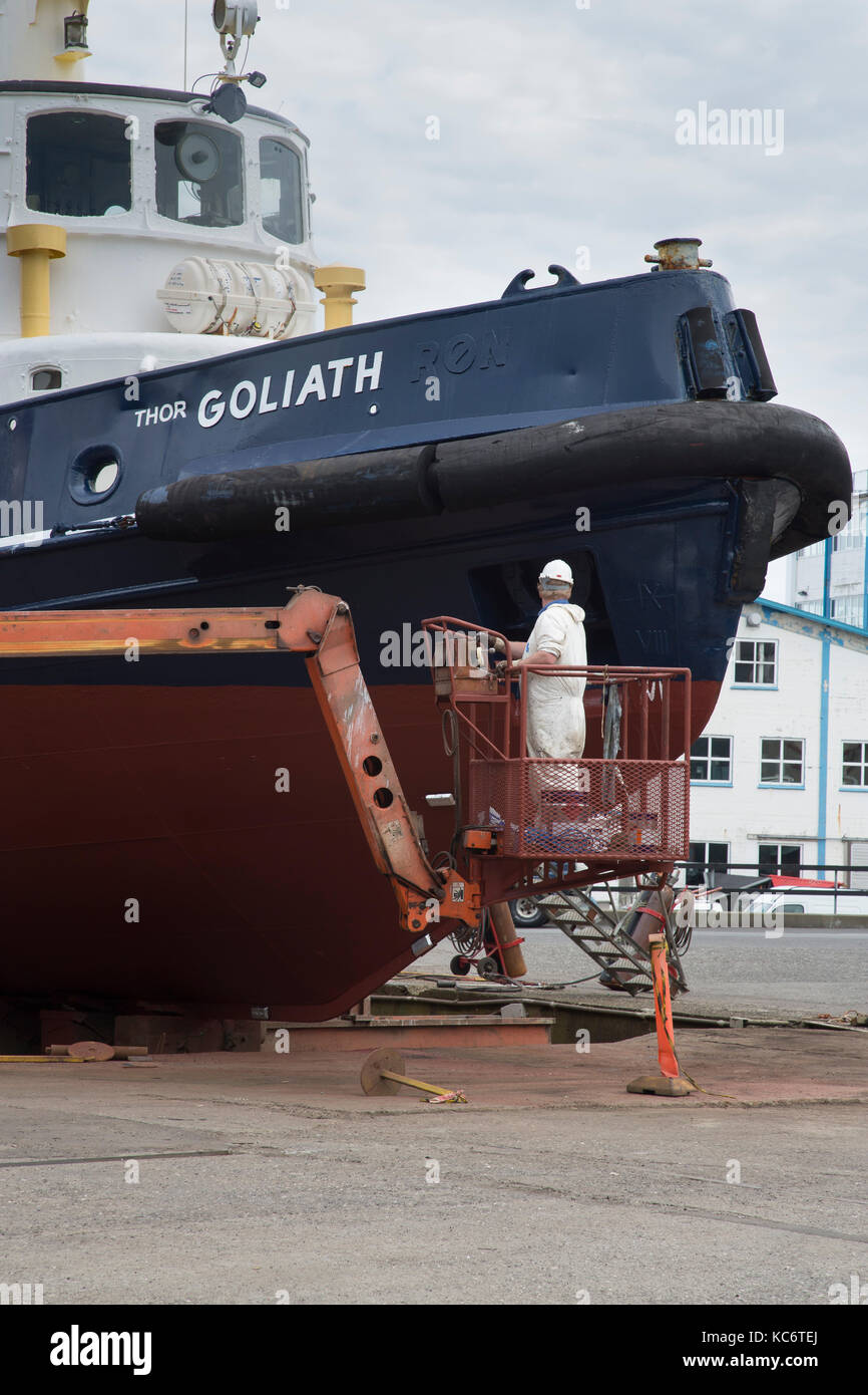 Ship Repair Yard, The Harbour, Denmark, Faroe Islands, Torshavn Stock ...