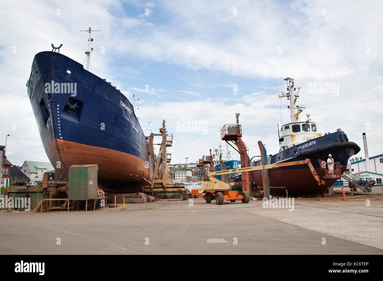 Ship Repair Yard, The Harbour, Denmark, Faroe Islands, Torshavn Stock ...