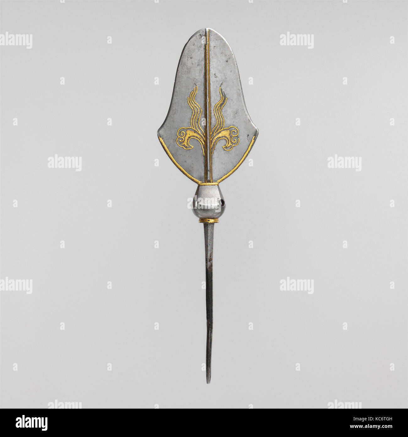 Whistling Arrowhead, 17th–18th century, Chinese or Tibetan, Iron, gold ...