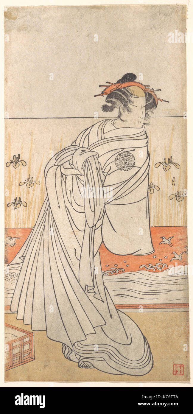 Woman Standing, Edo period (1615–1868), Japan, Polychrome woodblock ...