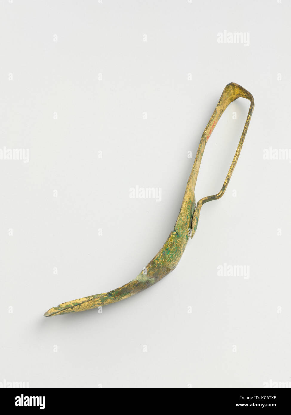 Gilt bronze strigil, Imperial, ca. 1st–3rd century A.D., Roman, Bronze ...