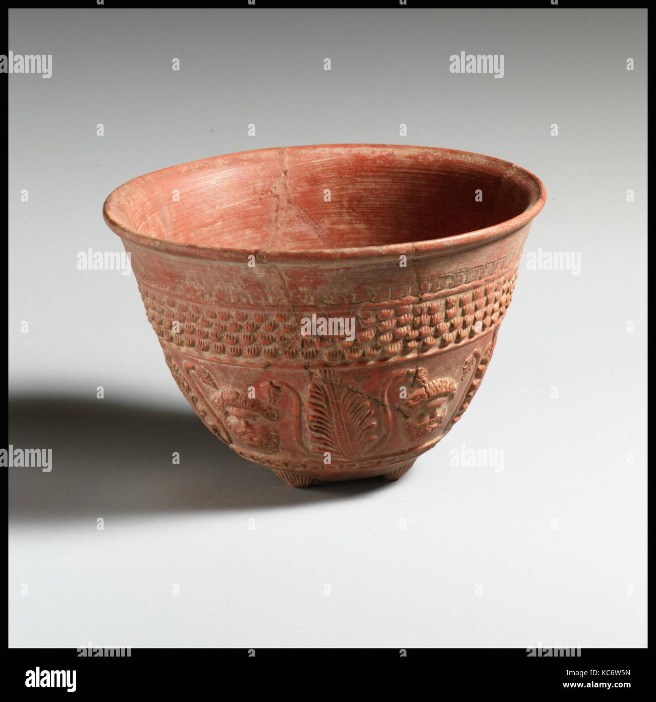 Terracotta cup, late 1st century B.C., Roman, Terracotta; red slip ware ...