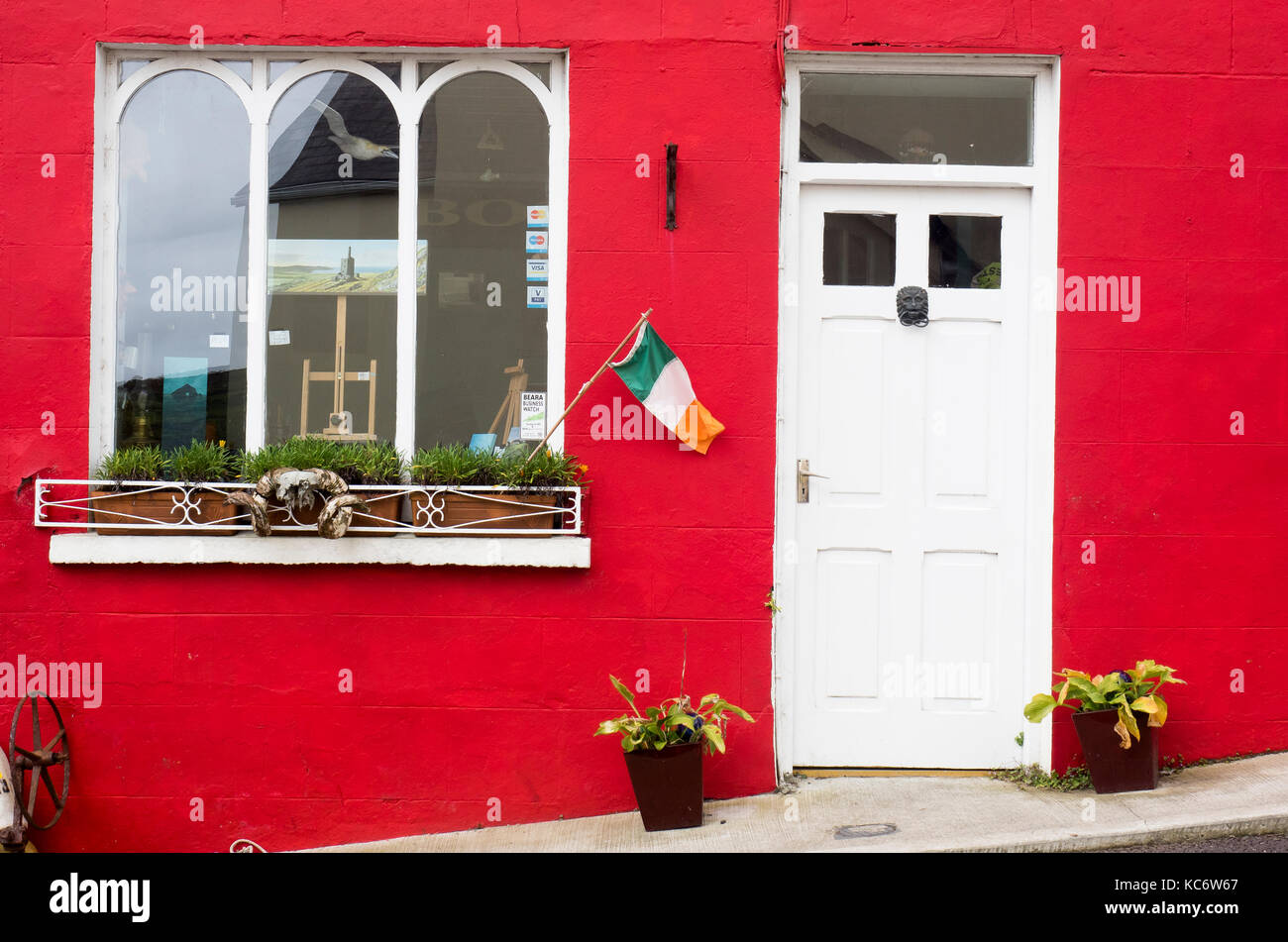 Coloured Houses, Eyries, Beara Peninsular, County Cork, Ireland Stock ...