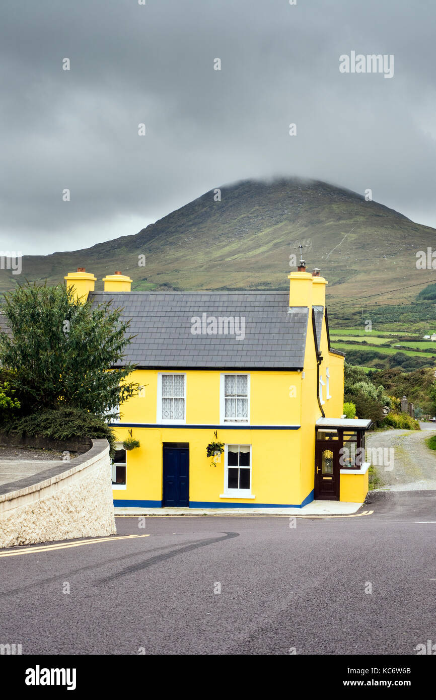 Coloured Houses, Eyries, Beara Peninsular, County Cork, Ireland Stock ...