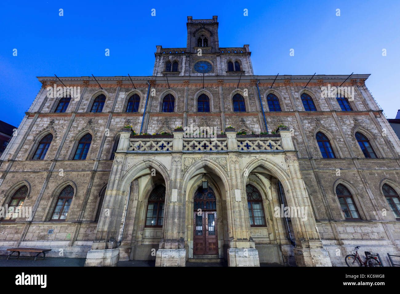 Germany, Thuringia, Weimar, Low angle view of Weimar City Hall Stock ...