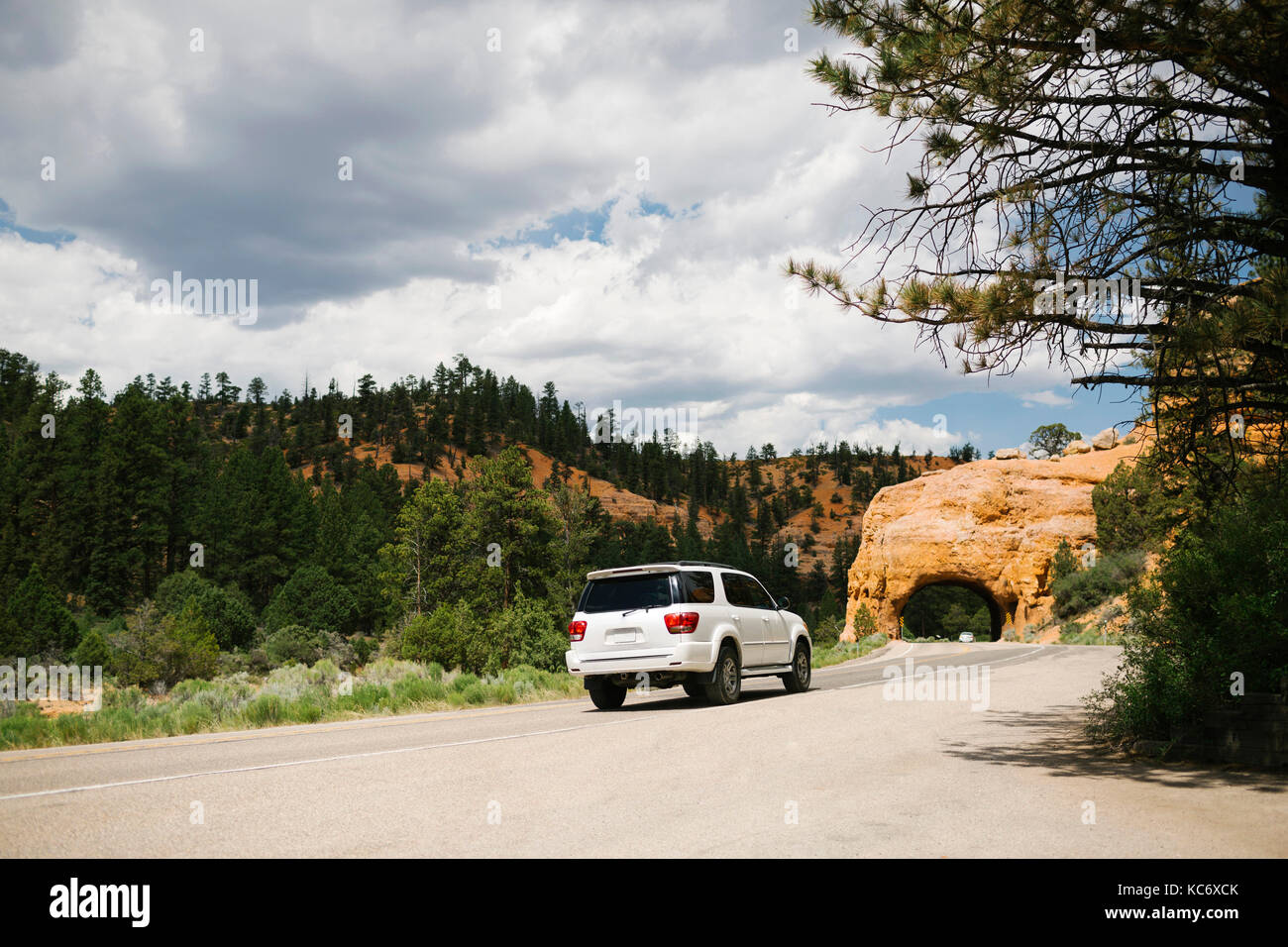 USA, Utah, Car on country road in Bryce Canyon National Park Stock ...