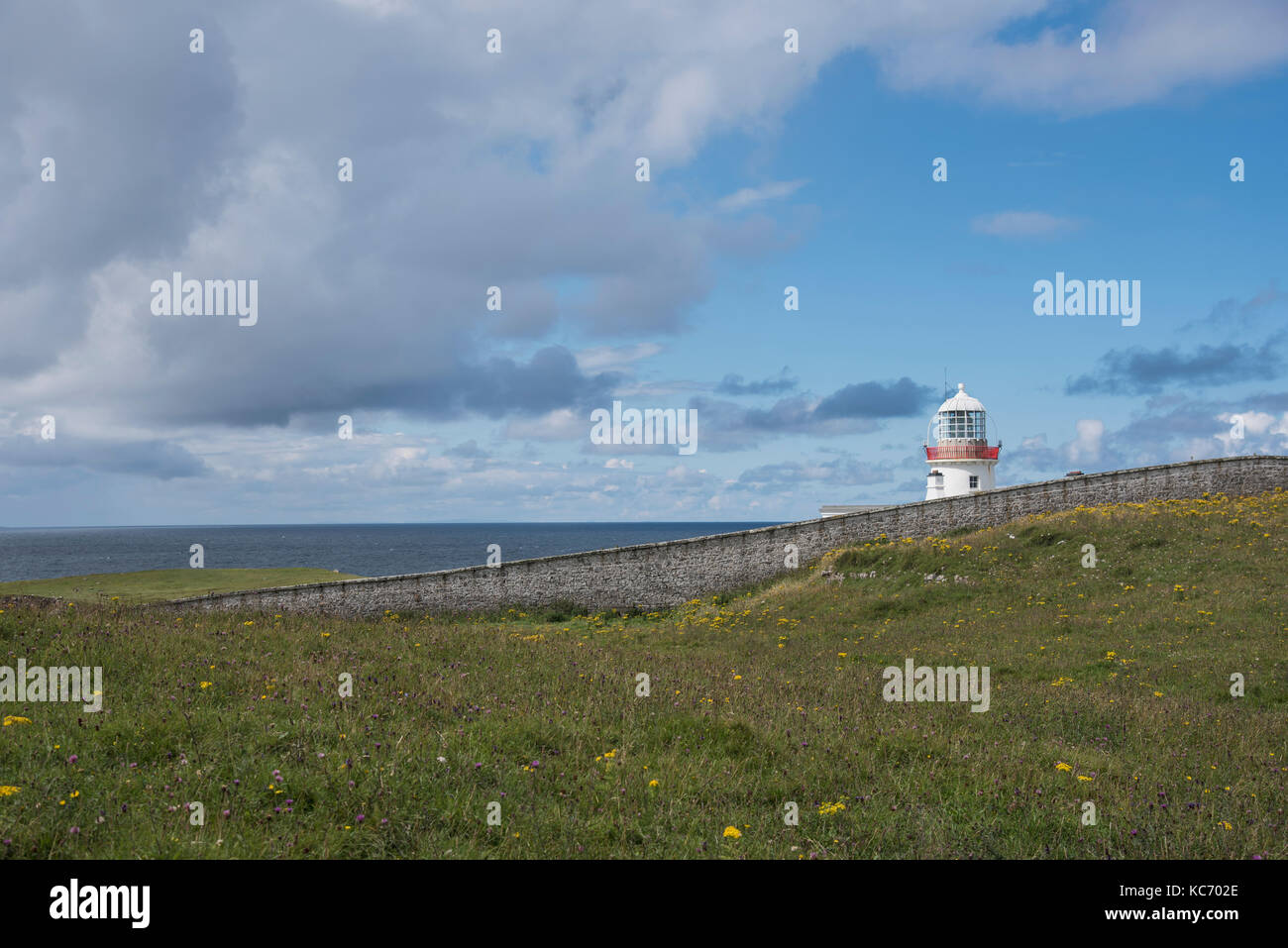 Ireland, County Donegal, Lighthouse at Saint Johns Point Stock Photo ...