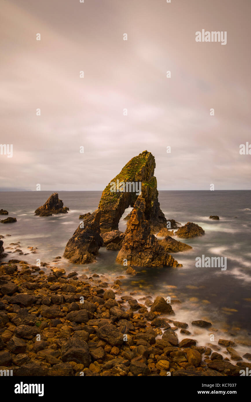 Ireland, County Donegal, Crophy Head rock formation in sea Stock Photo ...