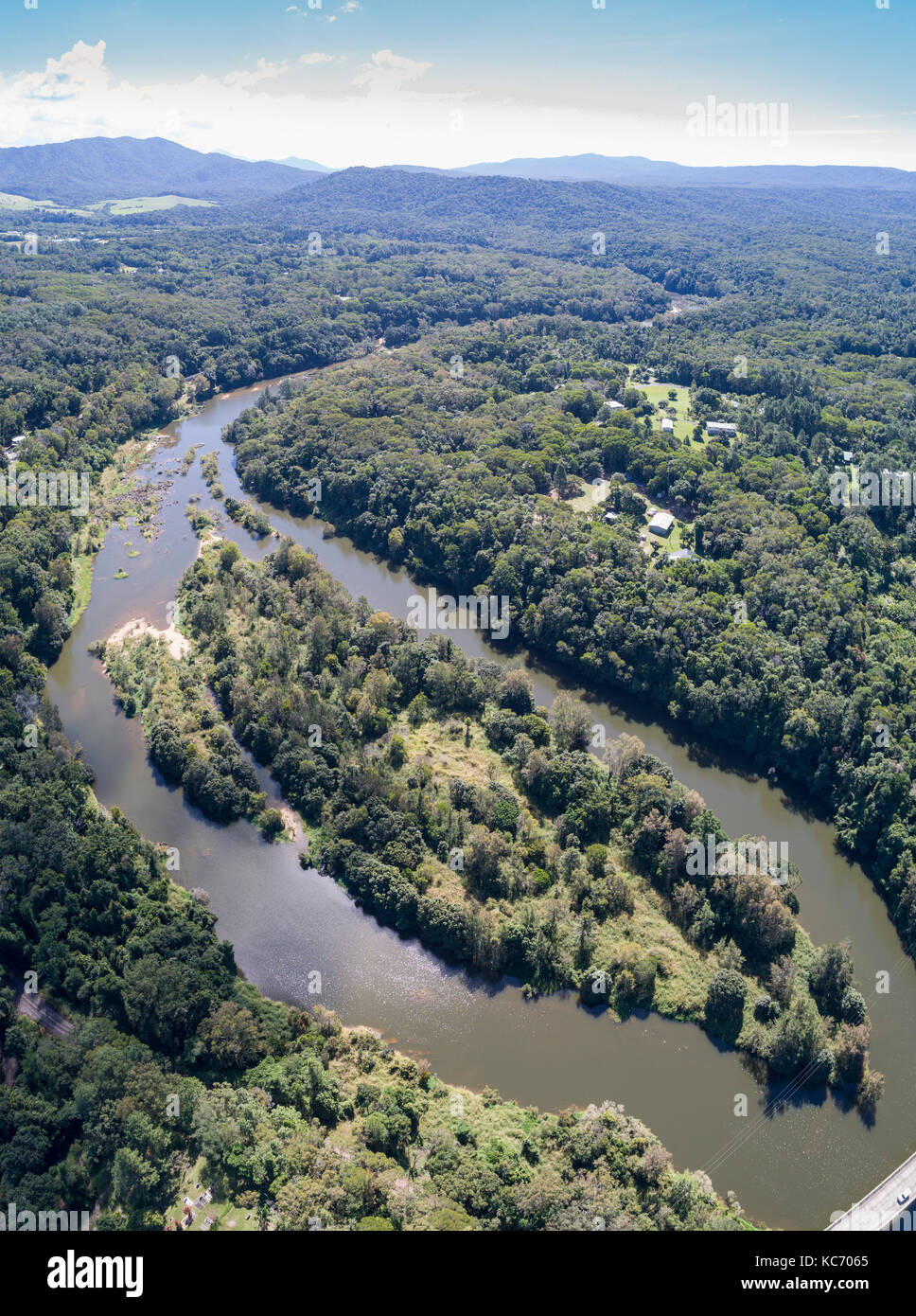 Australia, Queensland, Landscape with river and rainforest Stock Photo ...