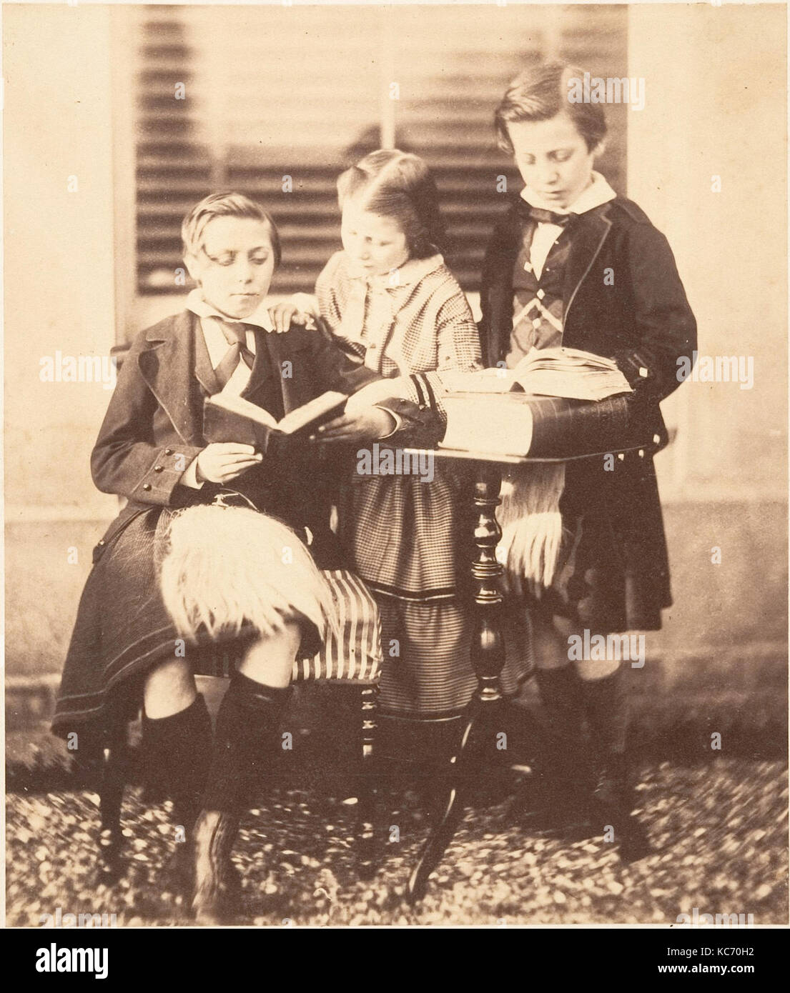 Colin and Horatio Ross Reading with Jessie Macrae, Horatio Ross, ca ...