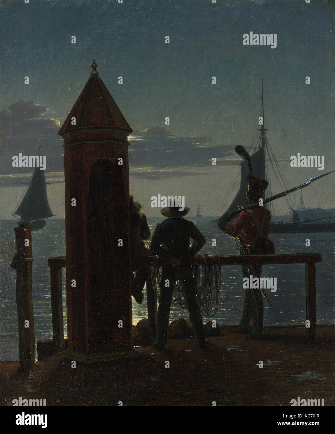 View from the Citadel Ramparts in Copenhagen by Moonlight, Martinus ...