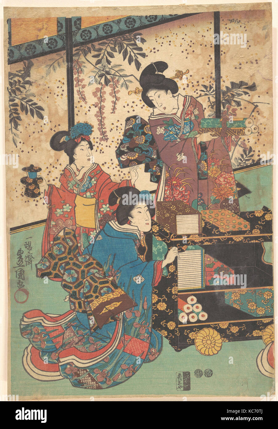 Print Edo Period 16151868 Japan Polychrome Woodblock Print Ink And Color On Paper Image