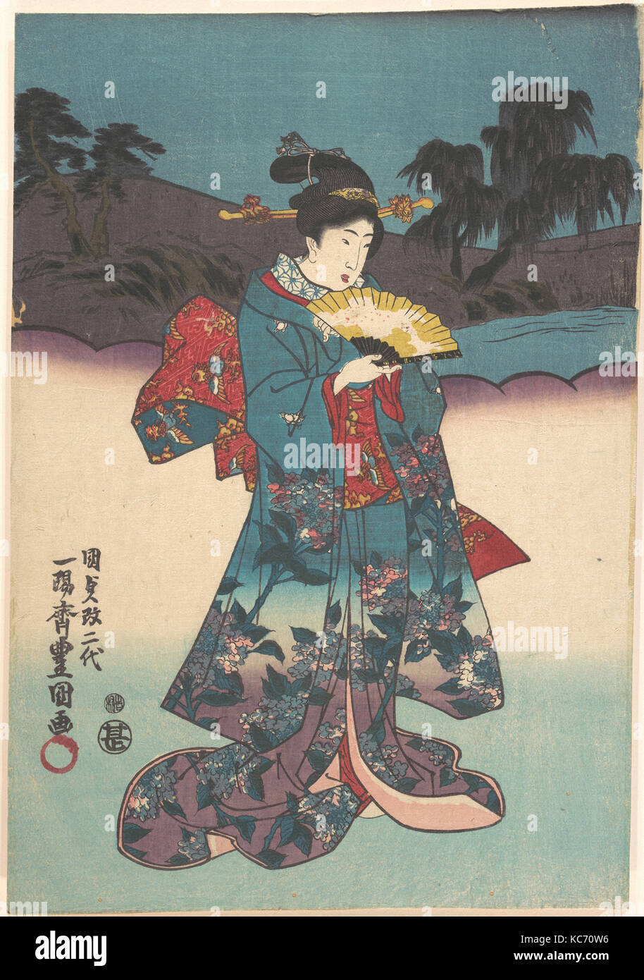 Print Edo Period 16151868 Japan Polychrome Woodblock Print Ink And Color On Paper Image 