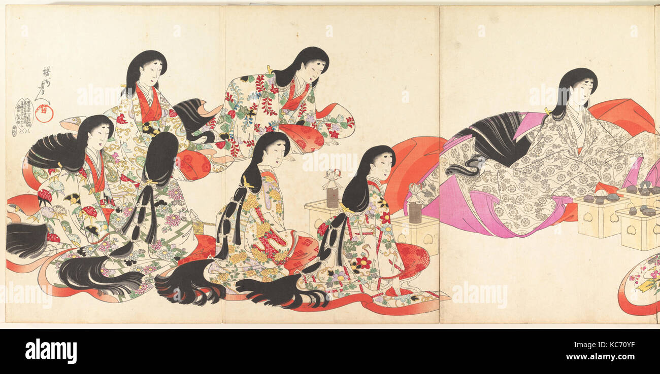 Chiyoda Castle (Album of Women), Meiji period (1868–1912), 1895, Japan, Polychrome woodblock ...
