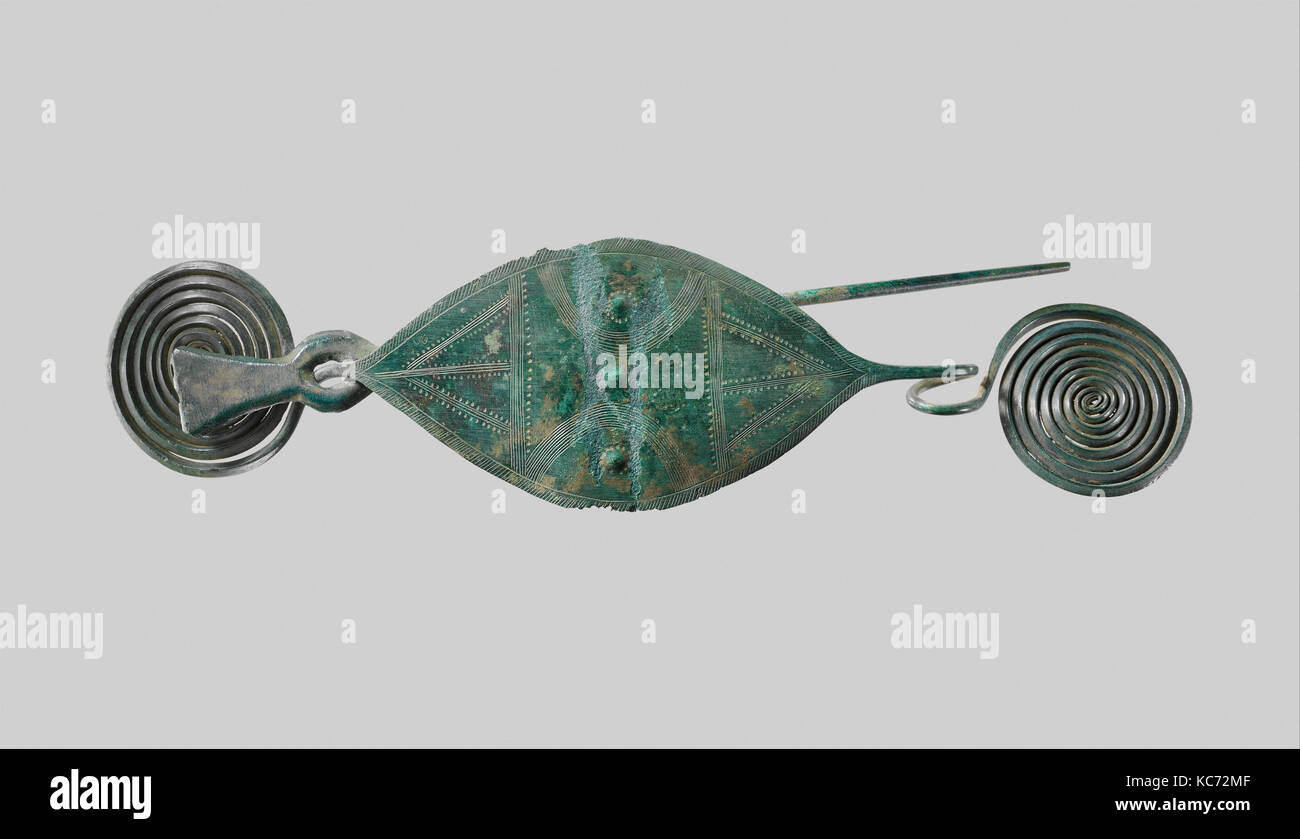 Brooch, 11th century B.C., European Bronze Age, Copper alloy, Overall ...
