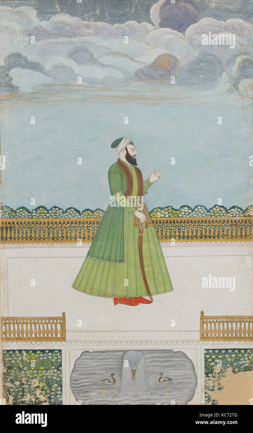 Nobleman on a Terrace, ca. 1780, Attributed to India, Murshidabad, Ink ...