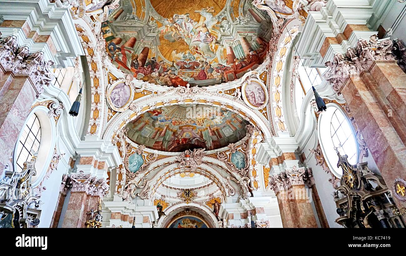 Interior of Dom St. Jacob or Saint Jacob Cathedral in Innsbruck ...