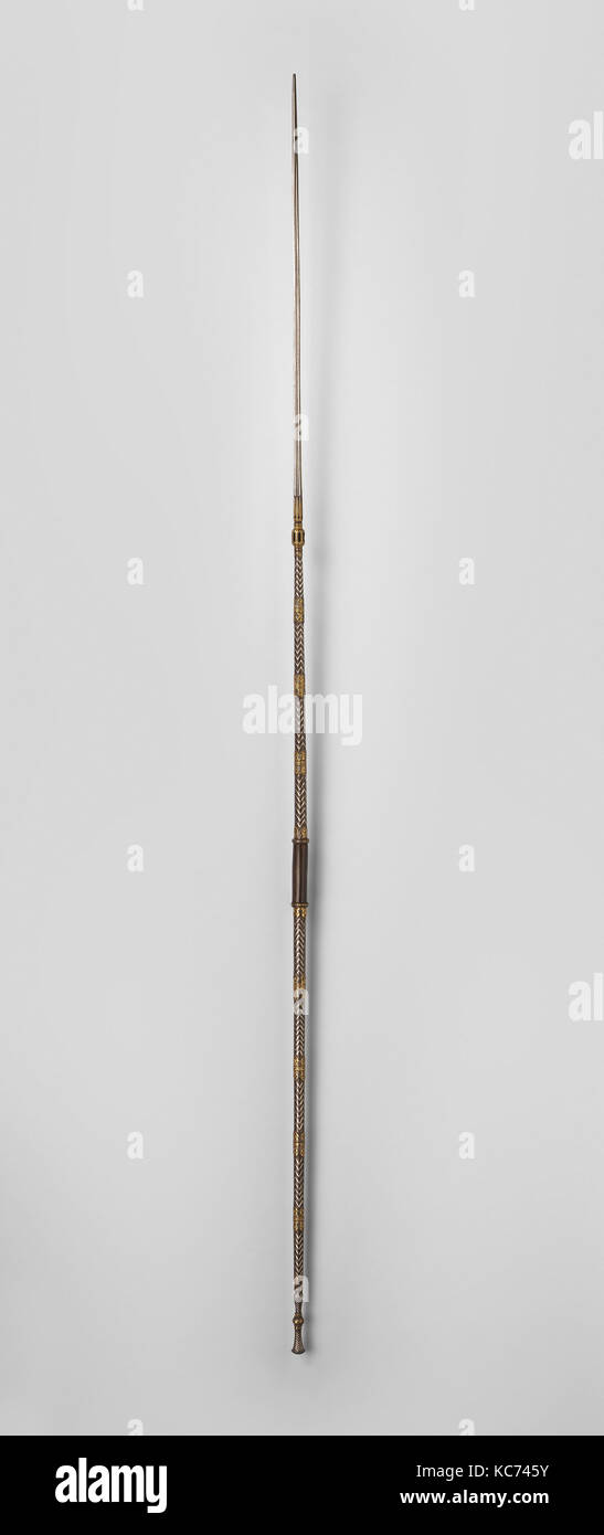 Lance, 18th century, Indian, Steel, gold, silver, L. 95 1/4 in. (241.94 ...